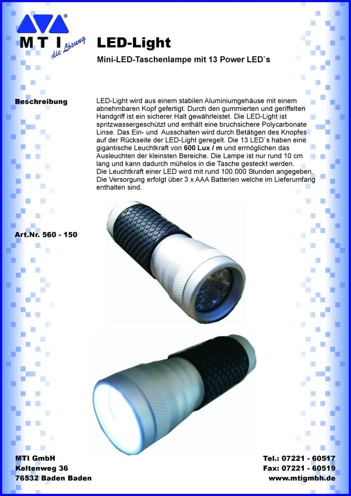 MTI GmbH Baden Baden - Lichttechnik|LED Light mit 13 LEDs
